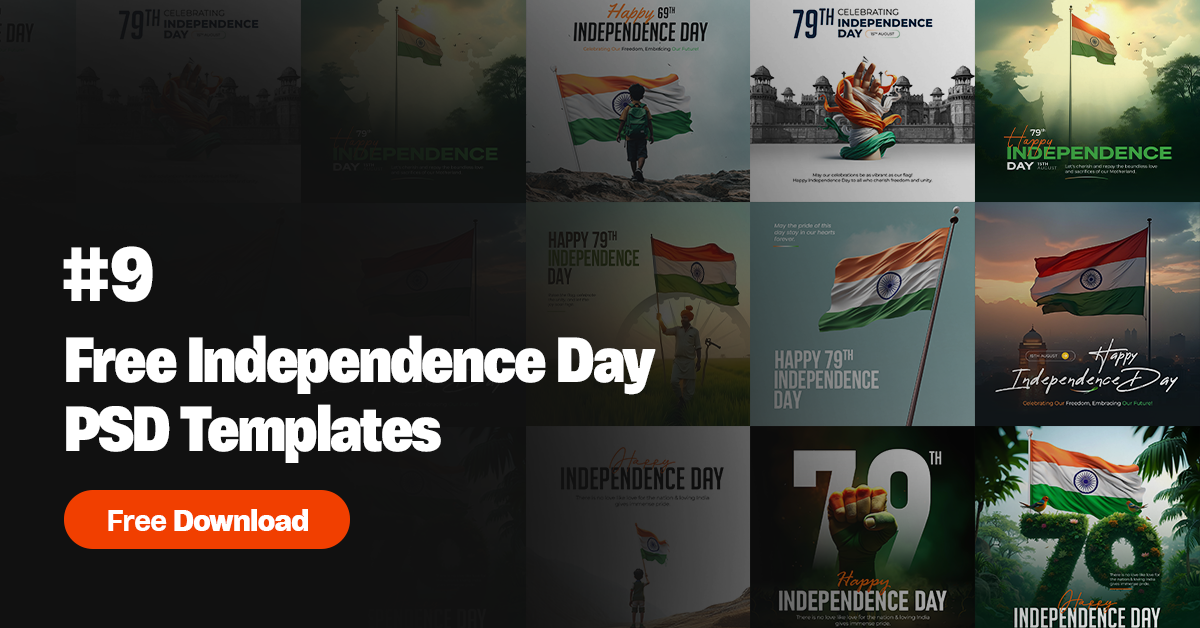 79th Independence Day PSD Templates 2025 [FREE Download]